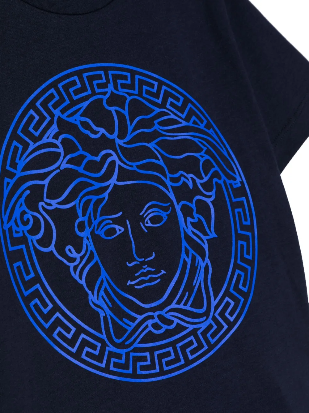 Versace Kids' Medusa Head-motif Cotton T-shirt In Blue | ModeSens