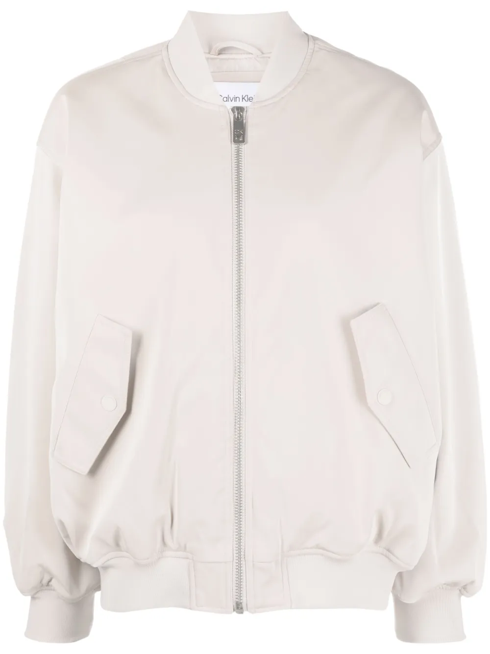 Calvin Klein Padded satin-finish Bomber Jacket | Grey | FARFETCH CZ