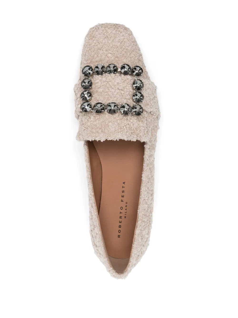 Roberto Festa Felisa crystal-embellished Tweed Loafers | White | FARFETCH