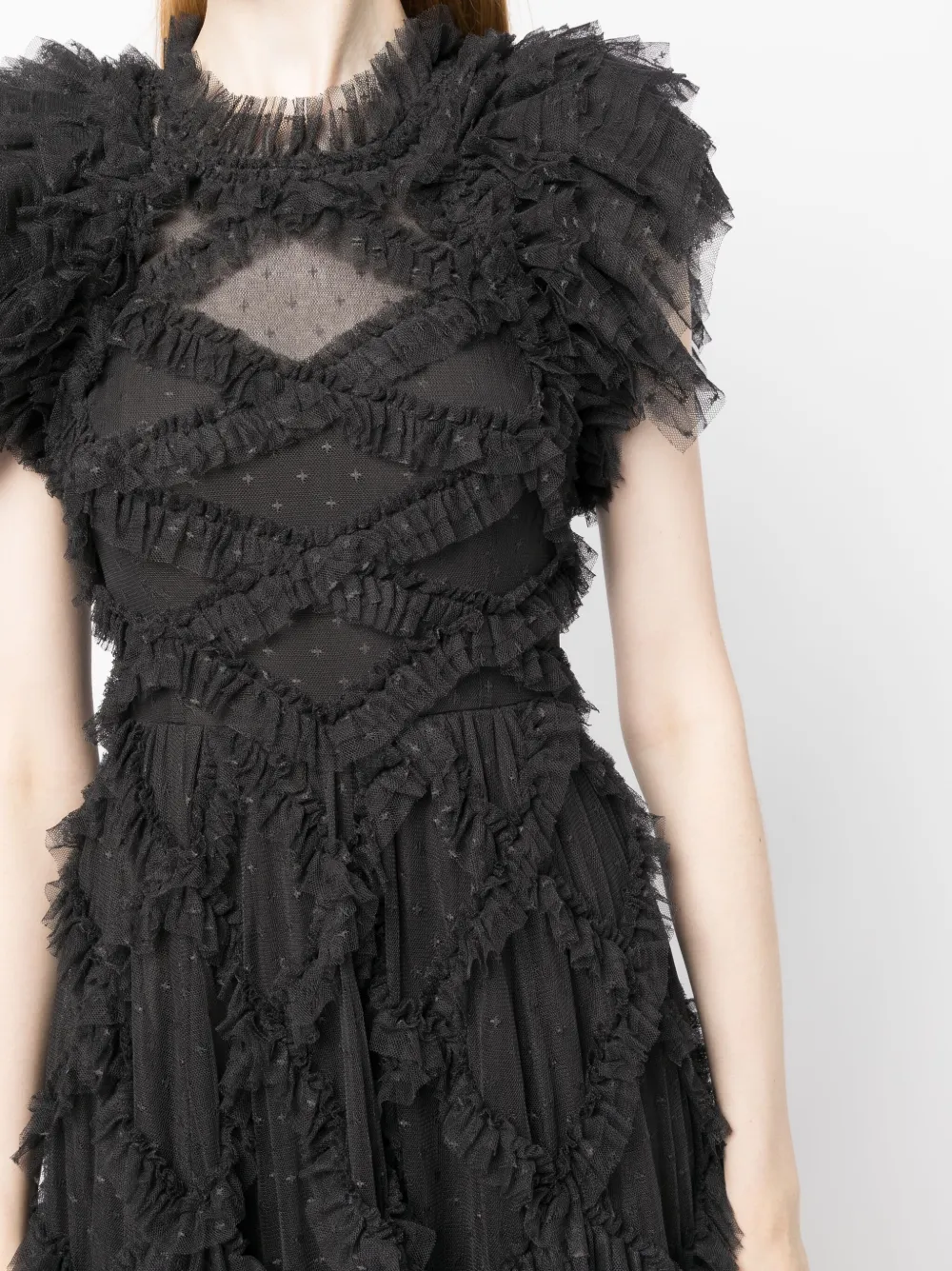 Needle & Thread ruffle-detailing tulle-panels Dress - Farfetch