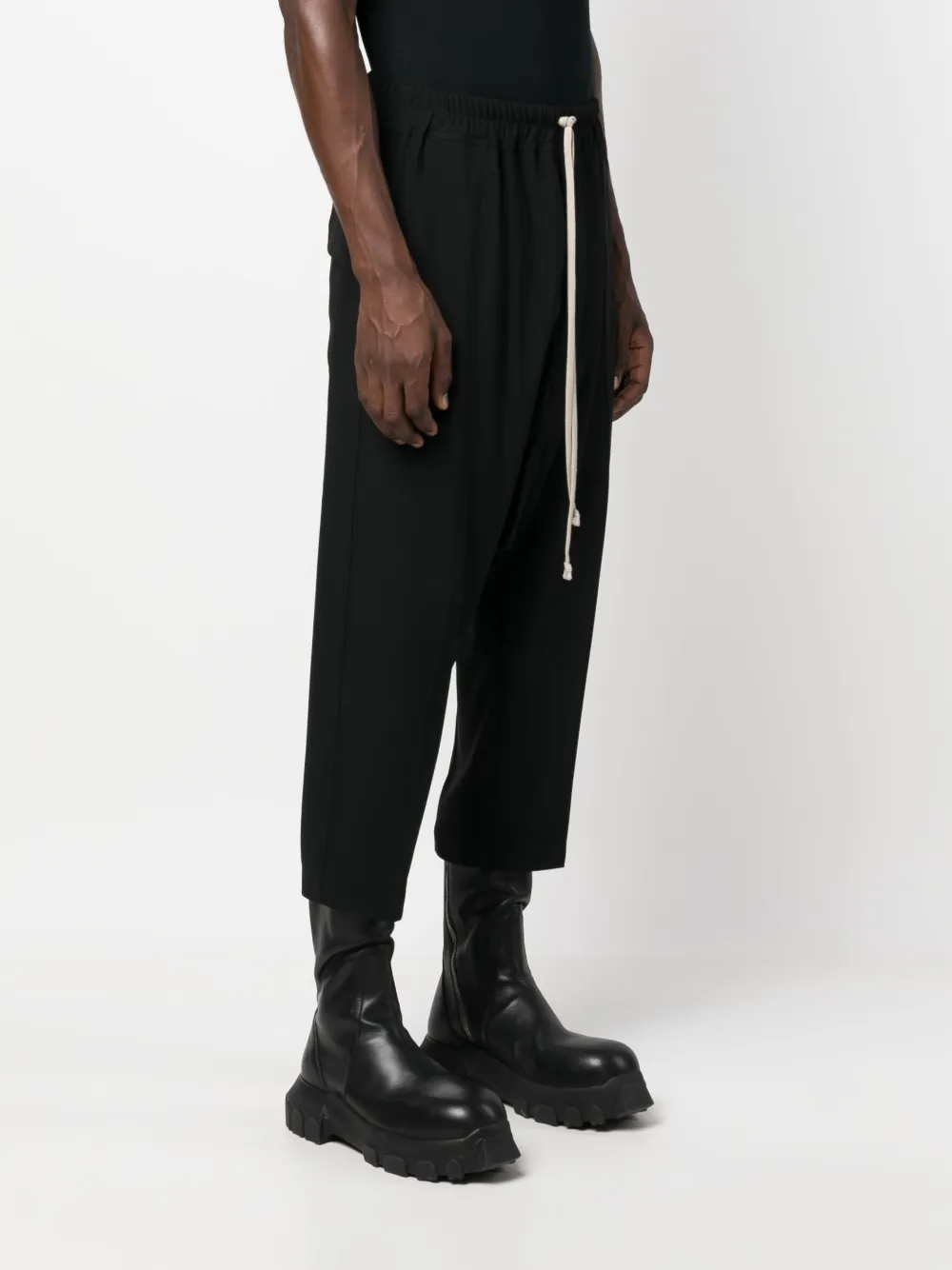 Rick Owens Cropped drop-crotch Trousers | Black | FARFETCH