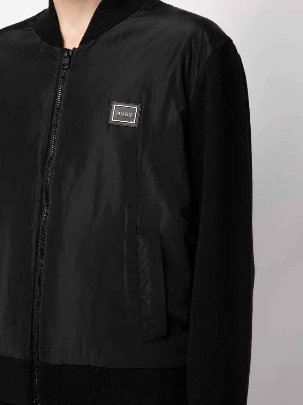 HUGO logo-patch Bomber Jacket - Farfetch