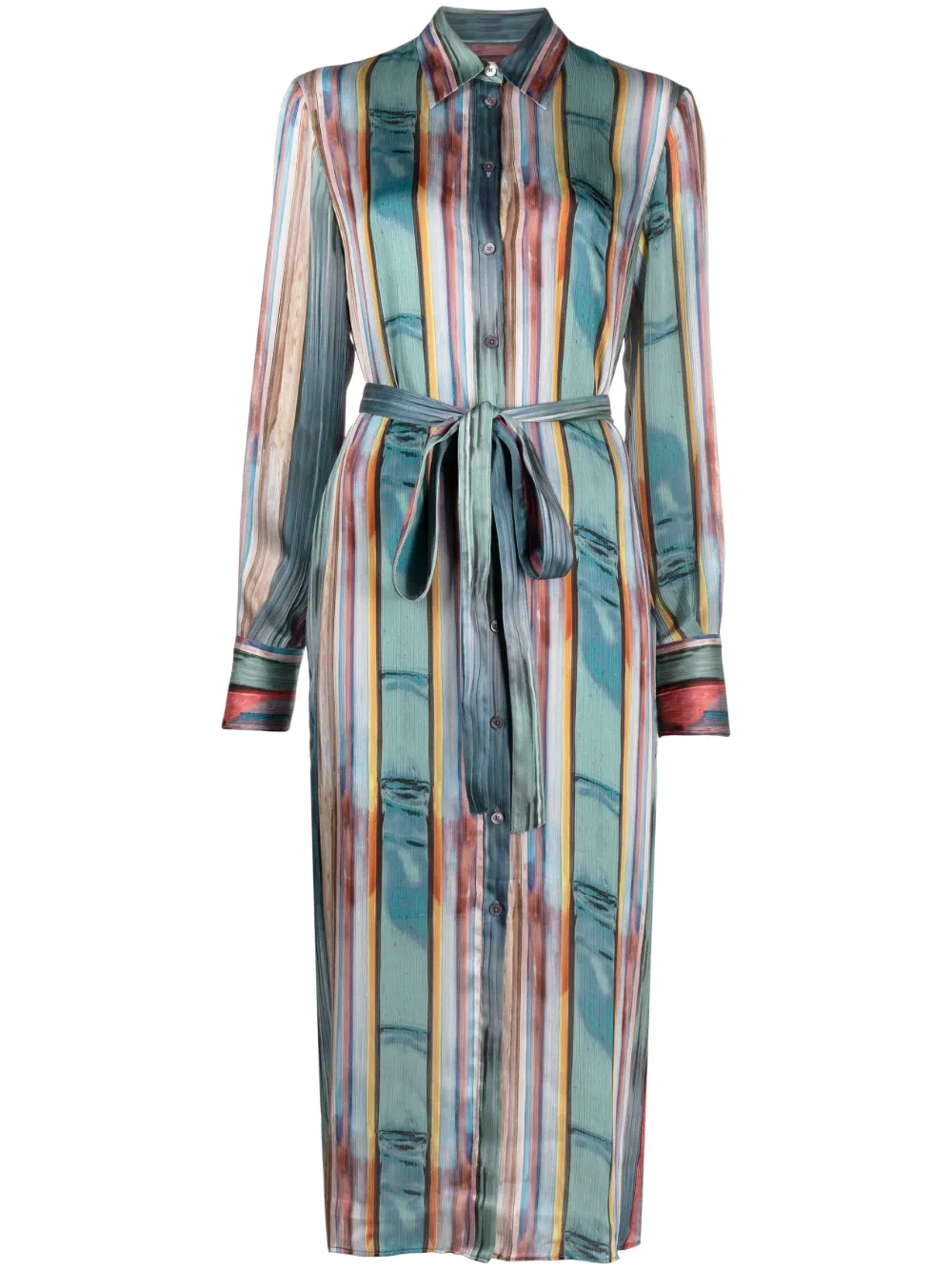 PS Paul Smith Striped Belted Shirtdress - Farfetch