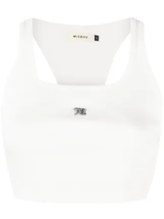 MISBHV The M logo-embroidered Top | White | FARFETCH UK