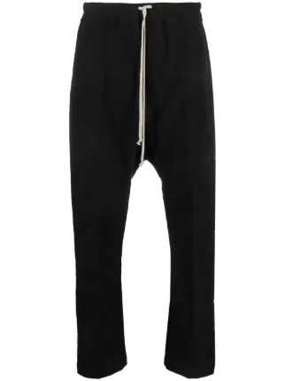 Rick Owens Pantalones Drop Crotch Con Cordones En La Pretina | Negro ...