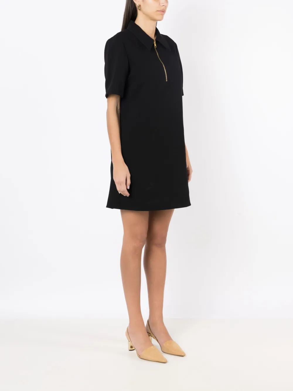 Tory Burch half-zip Fastening Polo Dress | Black | FARFETCH