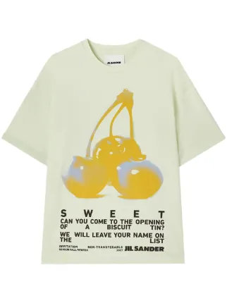 Jil Sander graphic-print Cotton T-shirt | Green | FARFETCH