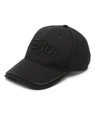 FENDI logo-embroidered Baseball Cap | Black | FARFETCH UK