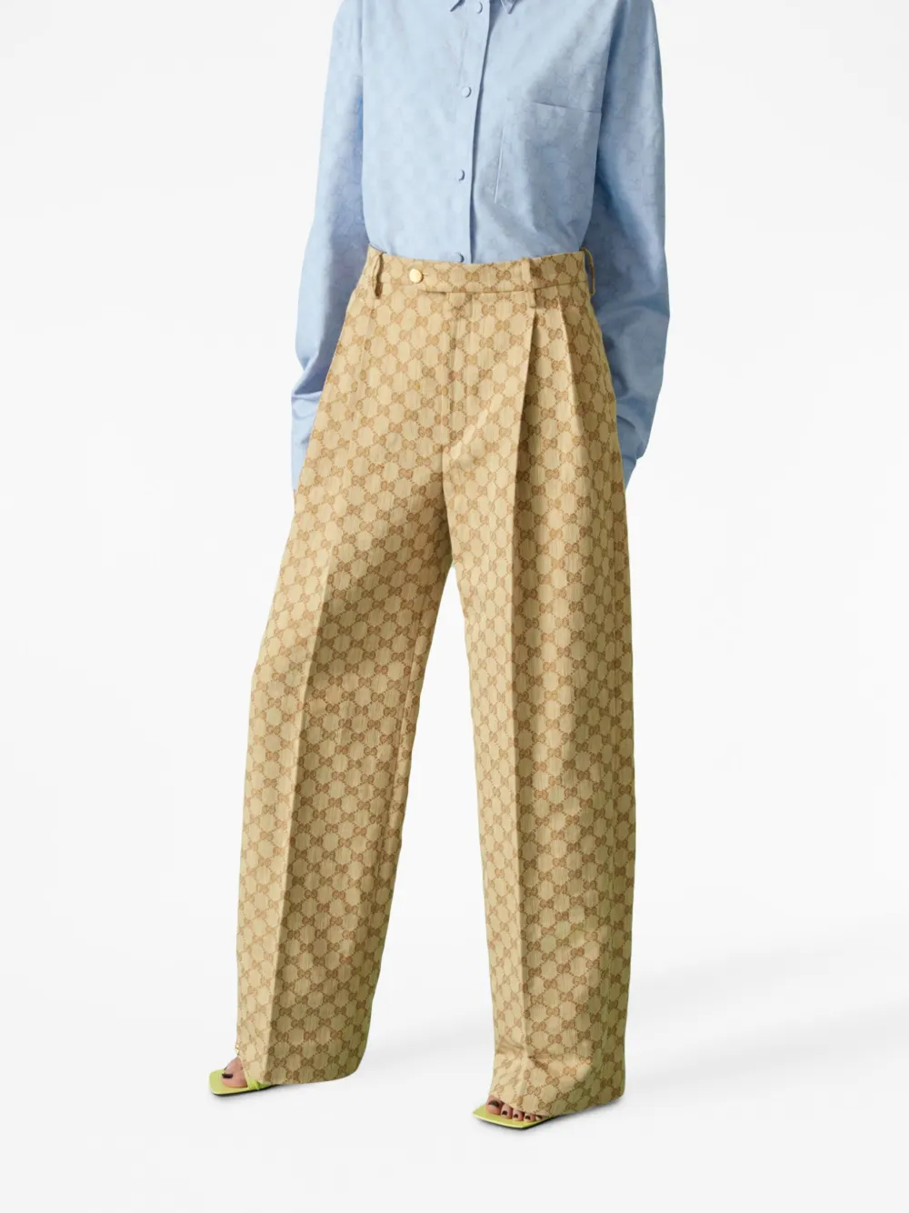 Gucci GG Jacquard Tailored Trousers | Neutrals | FARFETCH