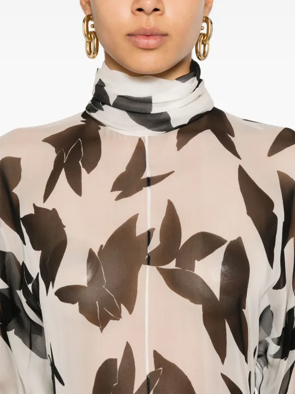 Saint Laurent butterfly-print Silk Blouse | Neutrals | FARFETCH Saint Laurent butterfly-print Silk Blouse | Neutrals | FARFETCH