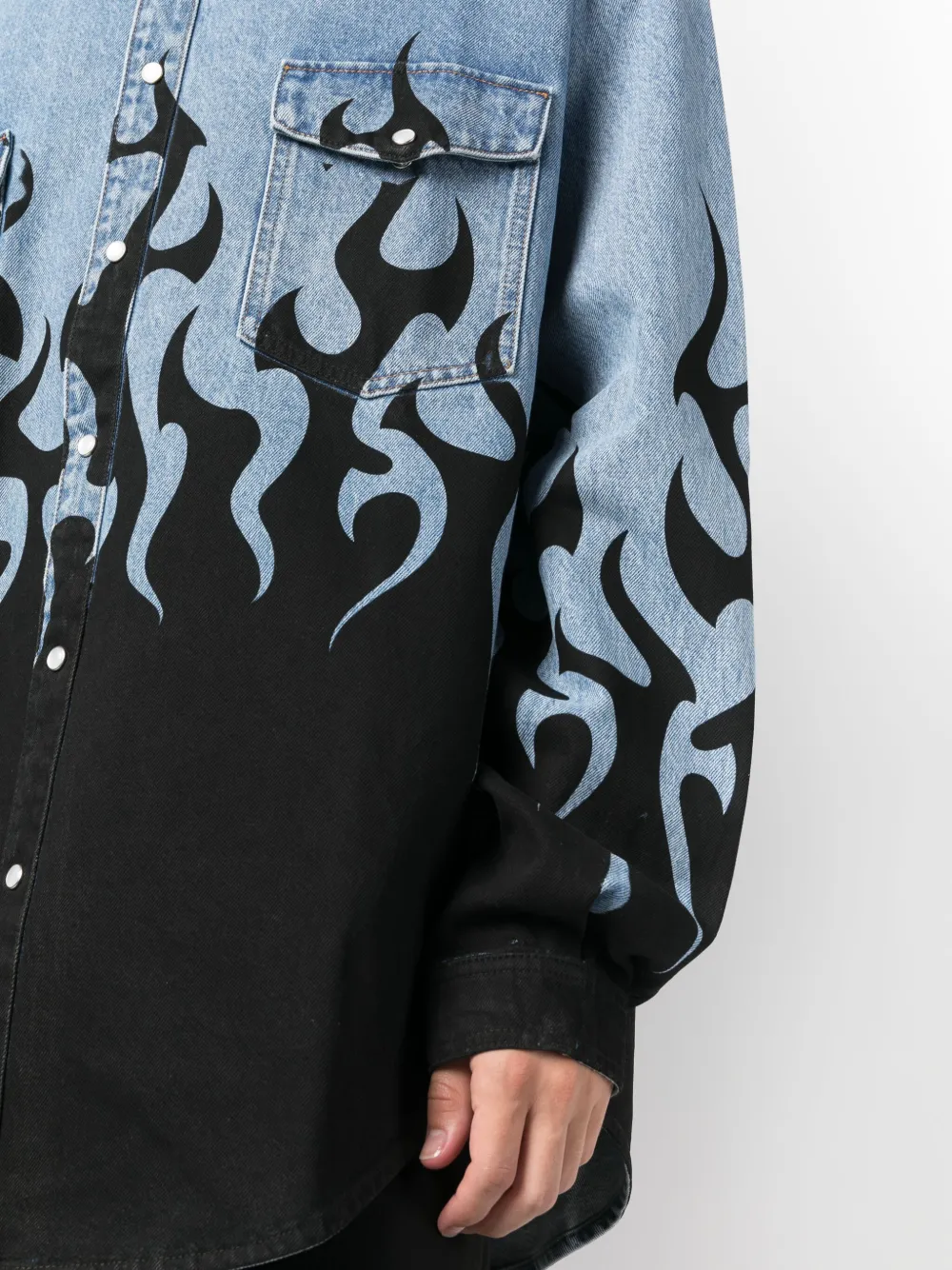 VETEMENTS flame-print Cotton Shirt - Farfetch