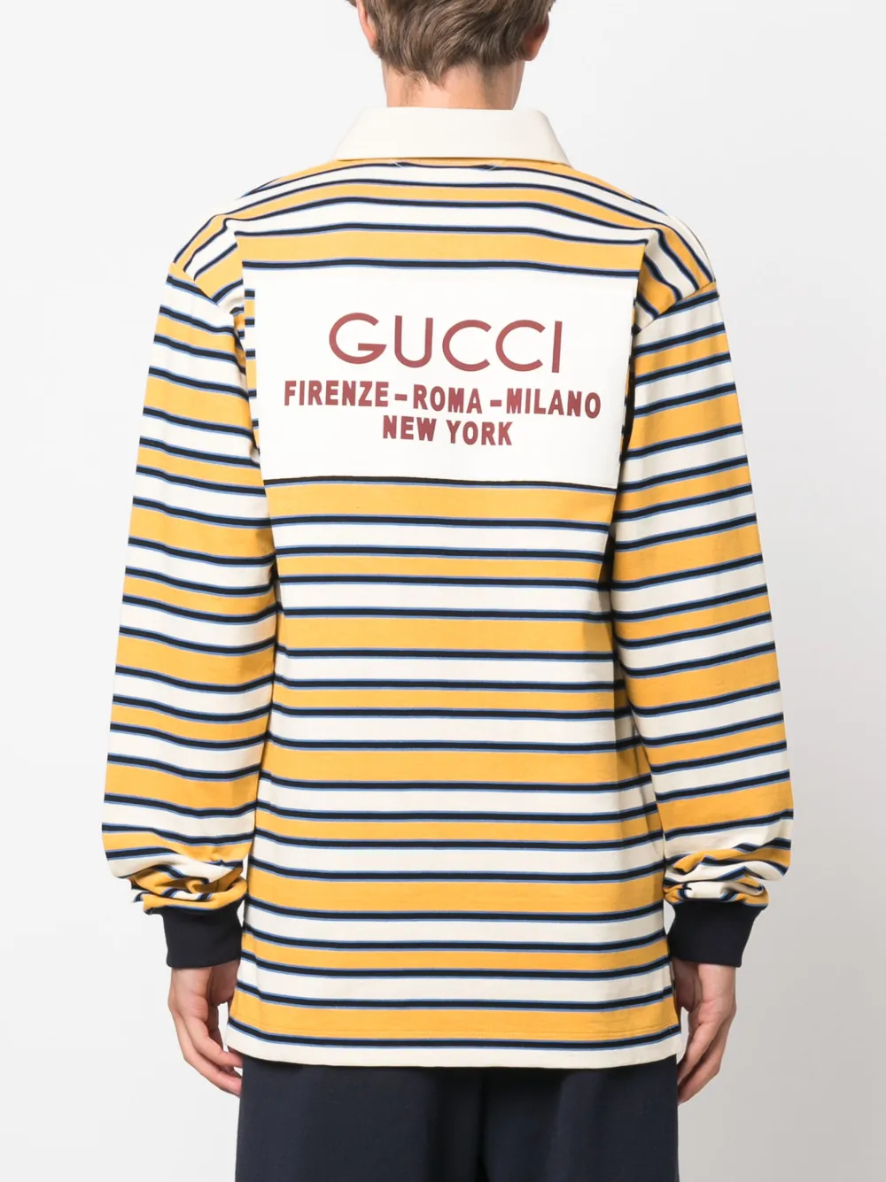 Gucci logo-print Striped Polo Shirt | Yellow | FARFETCH