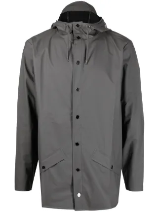 Rains drawstring-hooded Buttoned Rain Jacket - Farfetch