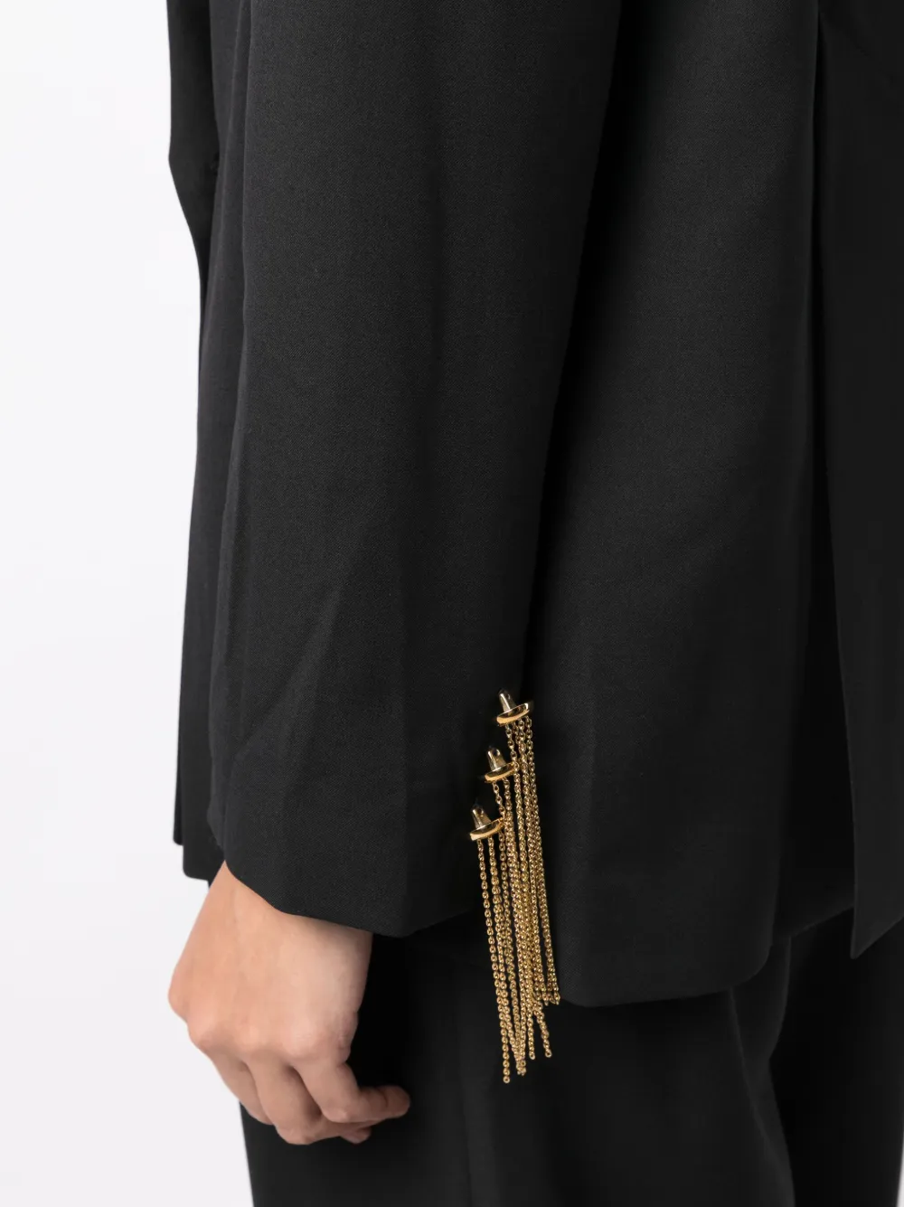 Materiel Chain-fringe Tailored Blazer In Black | ModeSens