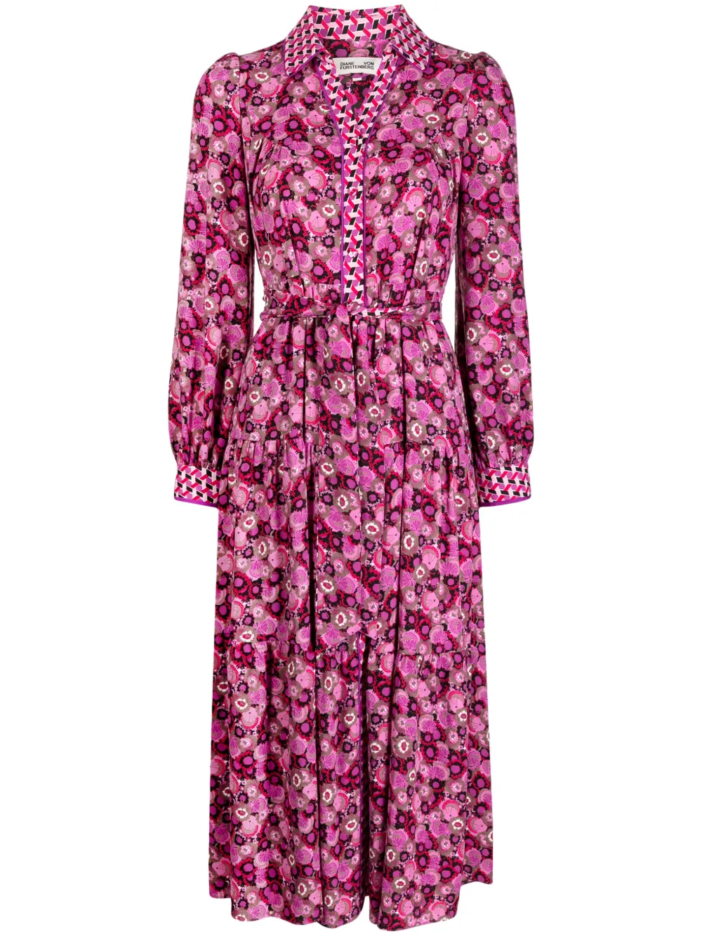 DVF Diane Von Furstenberg floral-print Belted Midi Dress - Farfetch