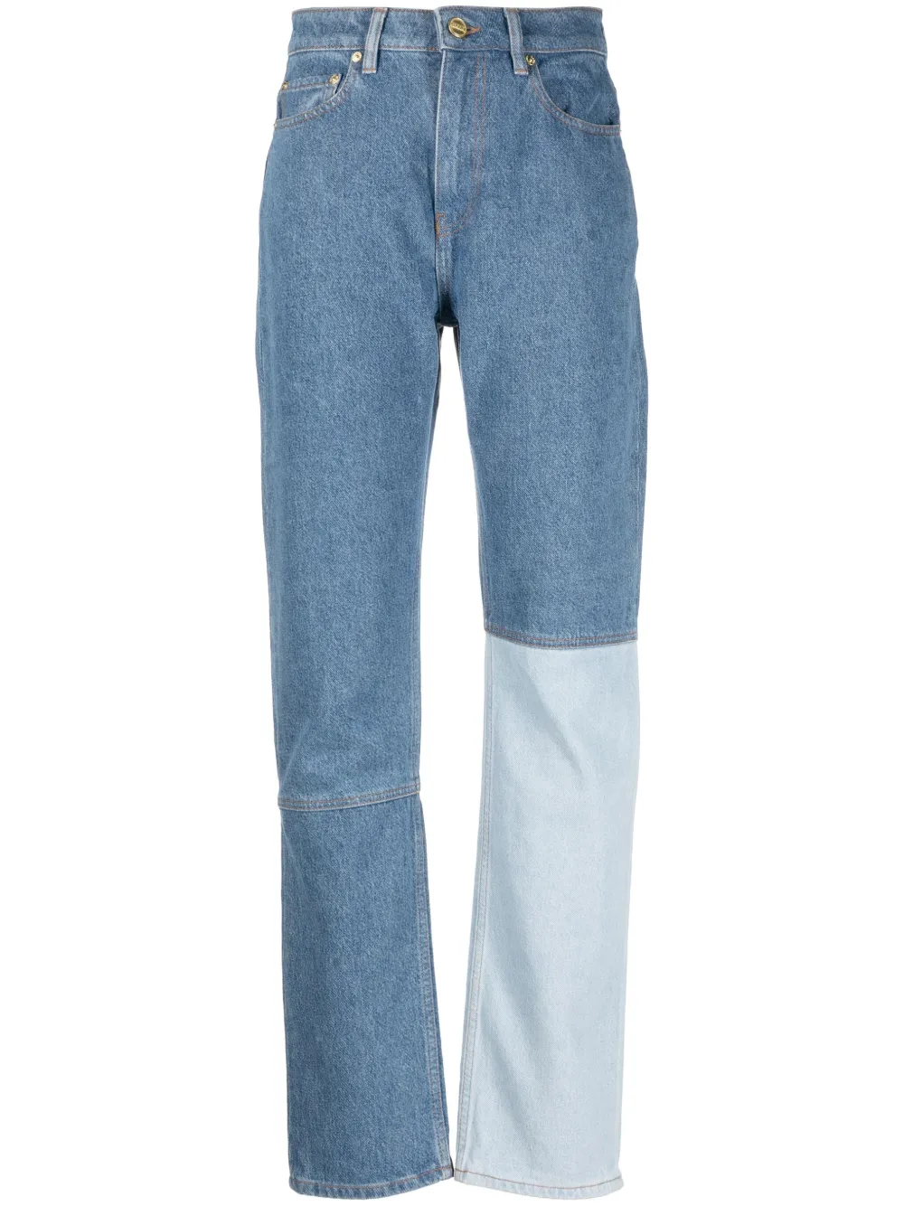 GANNI button-detail straight-leg jeans | Smart Closet