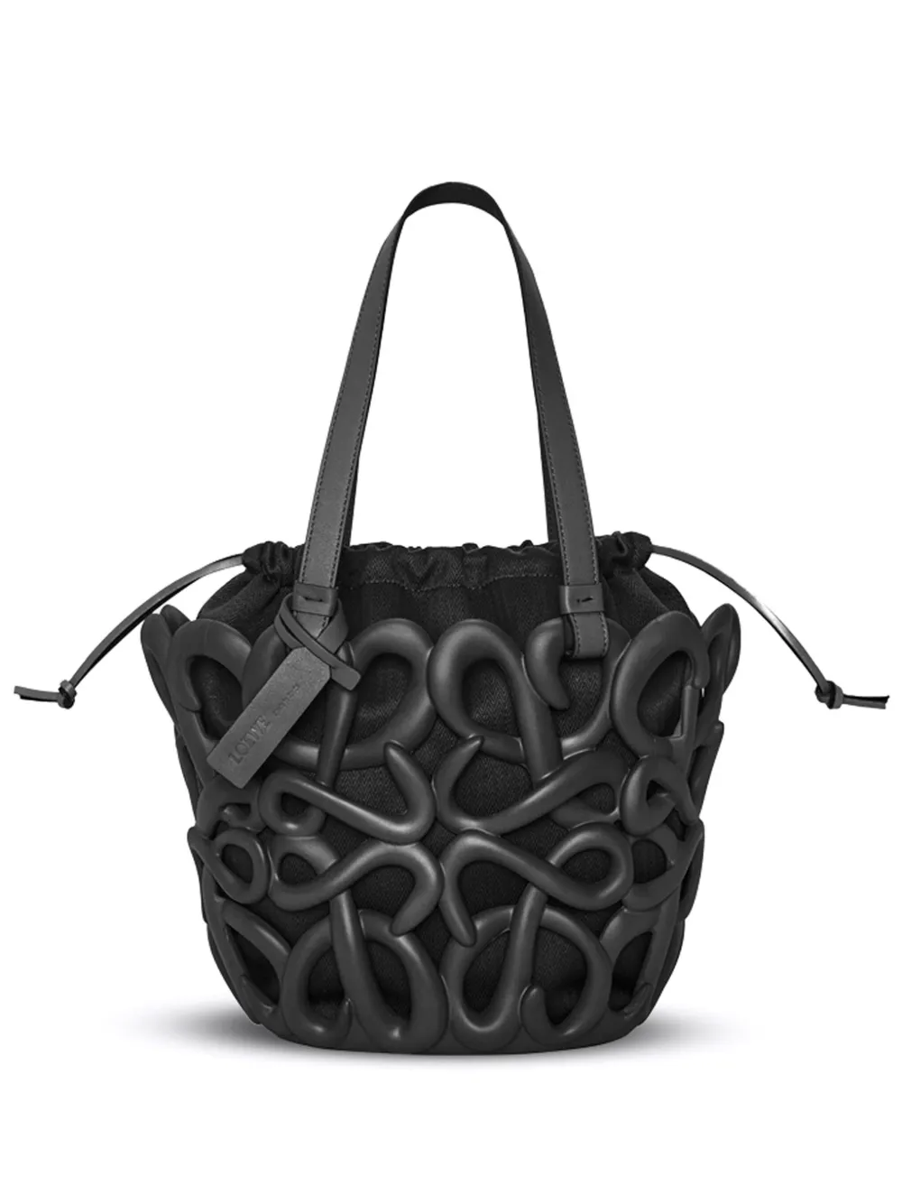 LOEWE Anagram Inflated Drawstring Bucket Bag | Black | FARFETCH ZA