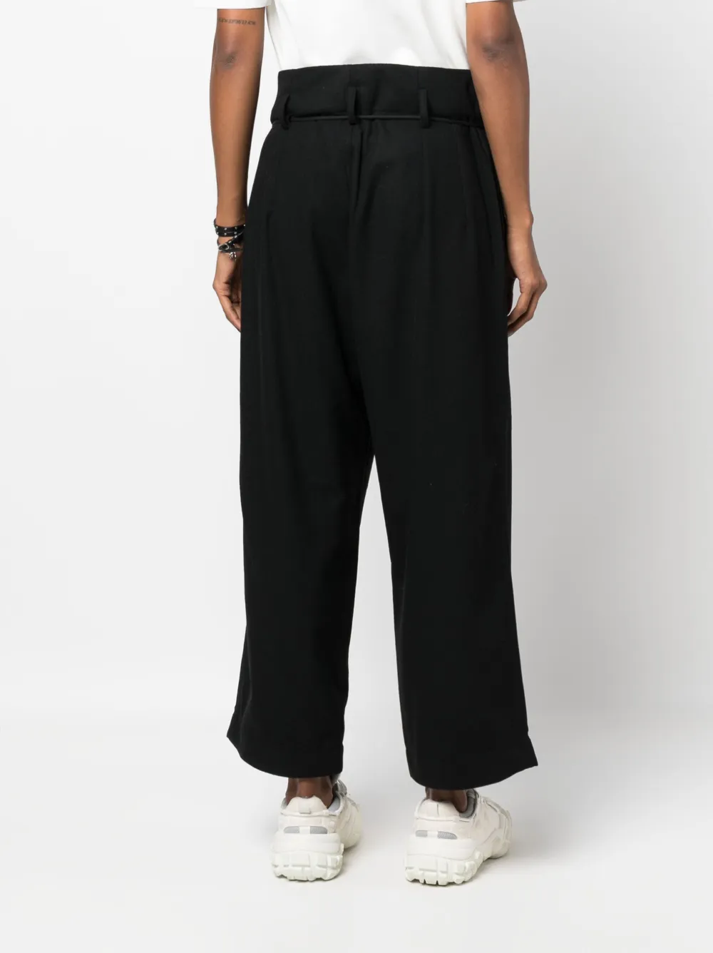 Y-3 box-pleat wide-leg Trousers | Black | FARFETCH