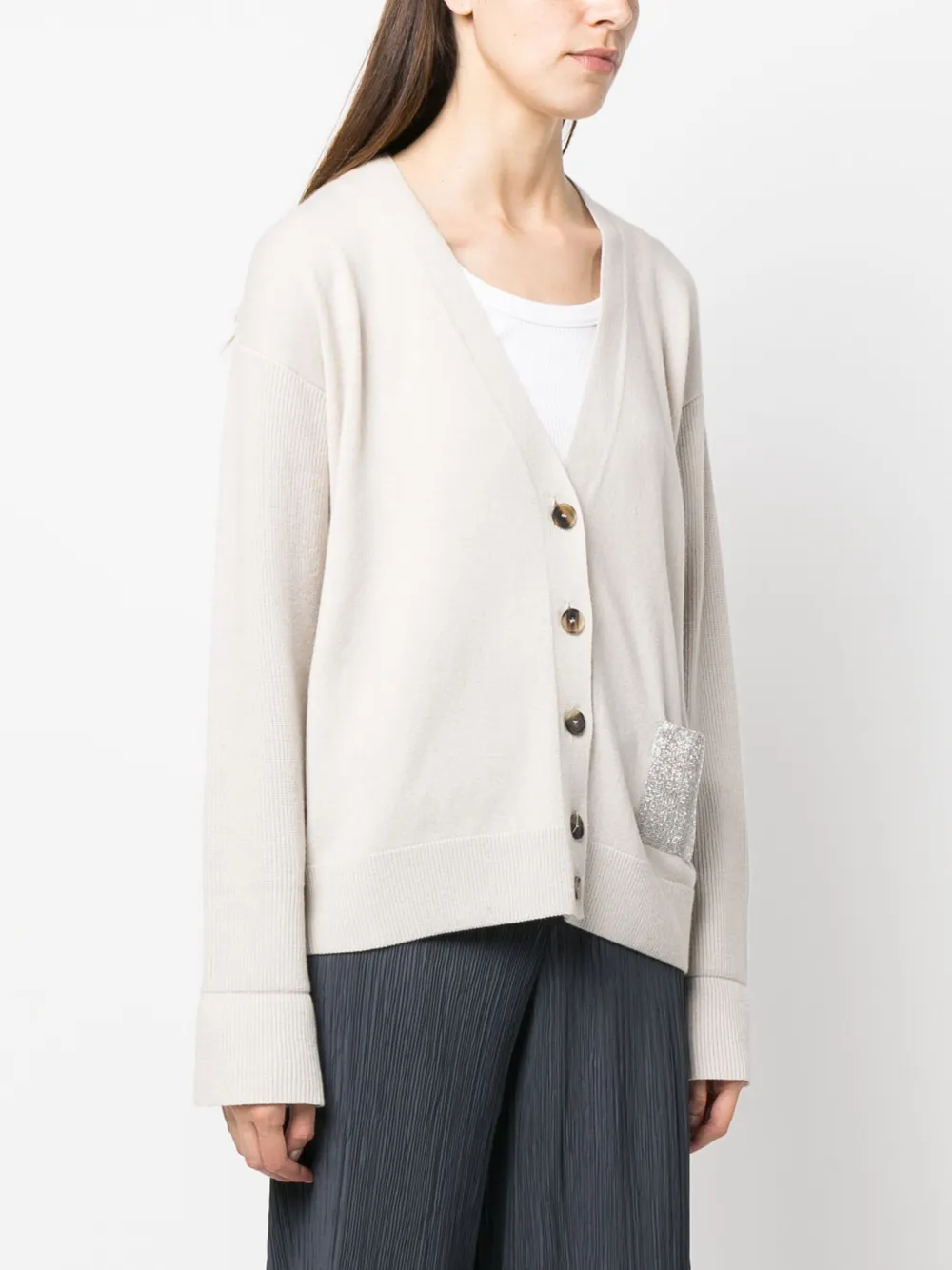 Fabiana Filippi ball-chain Embellished Cashmere Cardigan - Farfetch