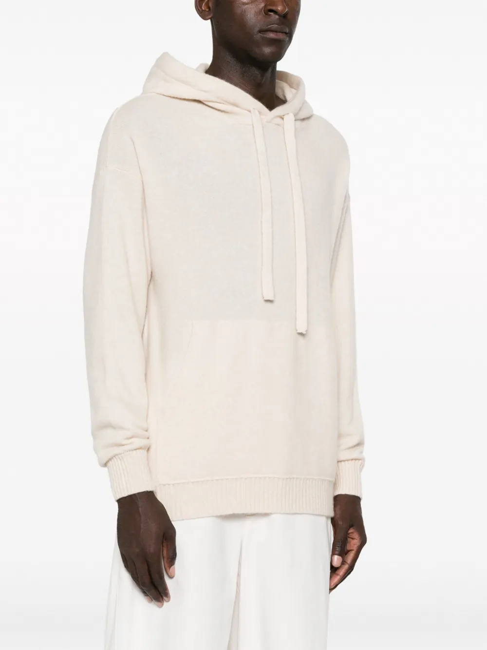 Laneus Drawstring-hood Knitted Jumper In White | ModeSens