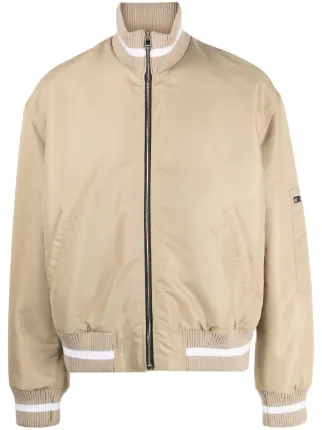 MSGM crest-embroidered Bomber Jacket | Neutrals | FARFETCH AO