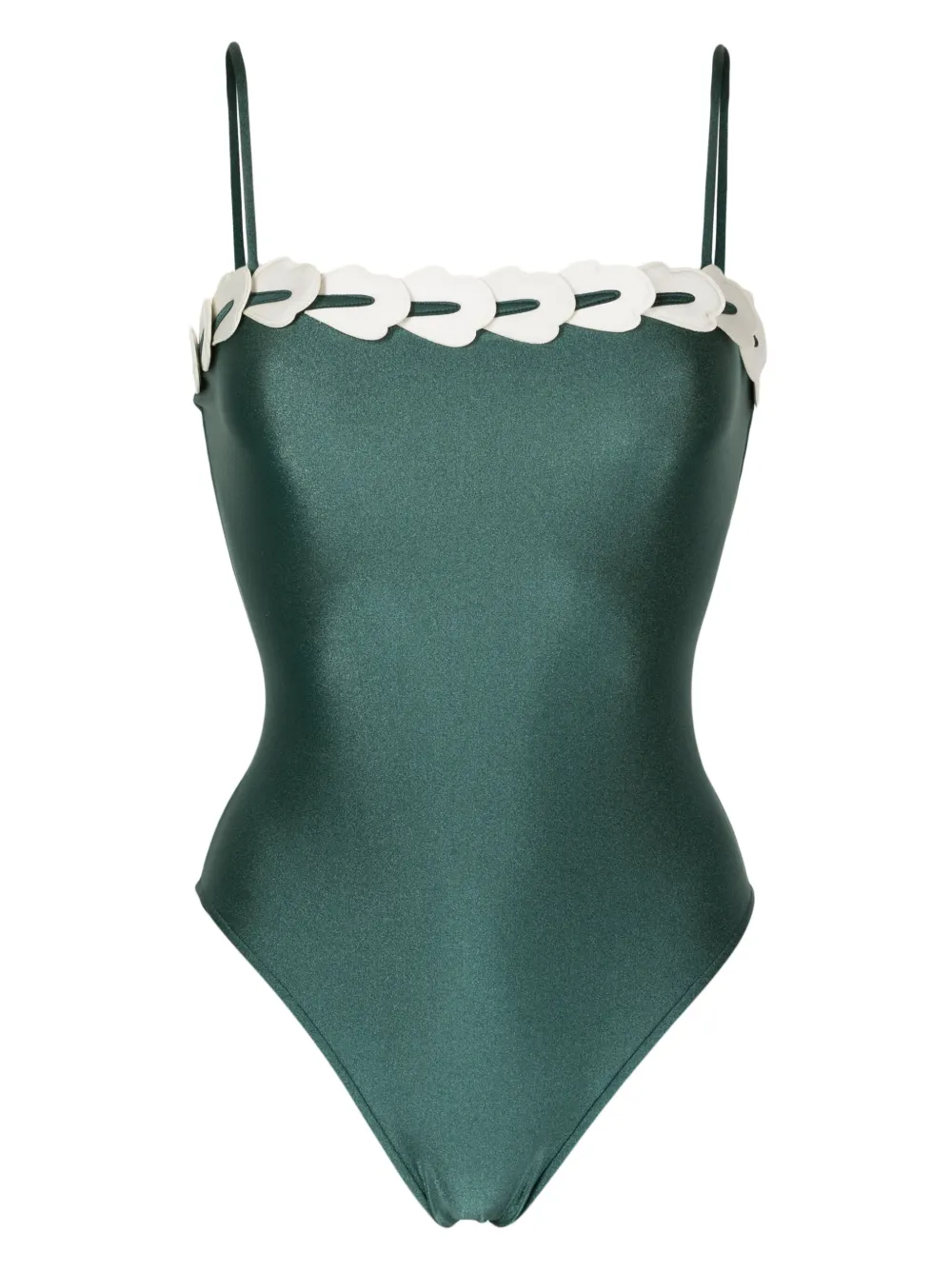 Adriana Degreas Spray Of Flowers Appliqué-detailing Swimsuit In Green ...