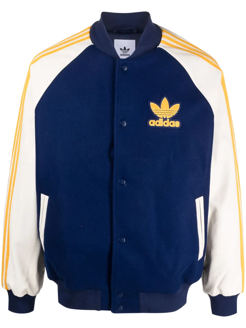 Adidas Originals Logo-patch Bomber Jacket In Blue | ModeSens