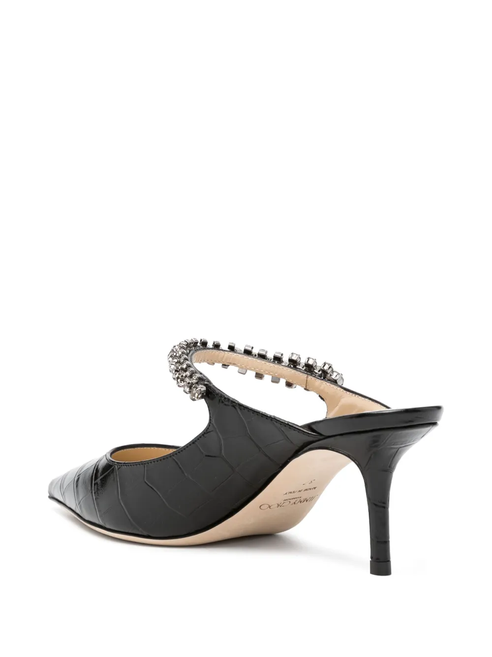 Jimmy Choo Bing 65 Embellished Leather Mules In Black | ModeSens