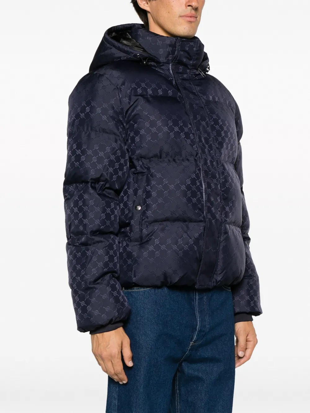 Daily Paper Ravan Monogram Puffer Jacket In Navy | ModeSens