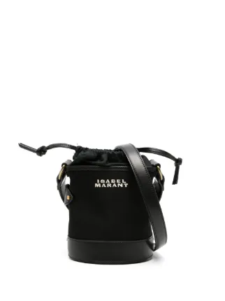 ISABEL MARANT Small Samara logo-embroidered Bucket Bag | Black ...