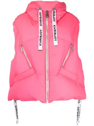 Khrisjoy Puff Iconic Quilted Hooded Gilet | Pink | FARFETCH
