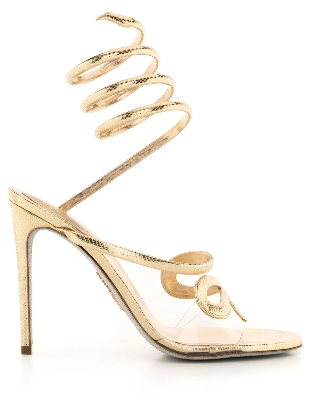 René Caovilla Morgana 105mm snake-embellished Sandals | Gold | FARFETCH