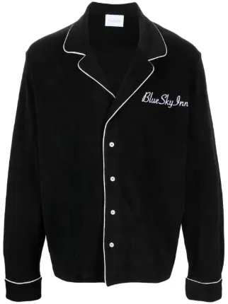 BLUE SKY INN logo-embroidered Cotton Shirt | Black | FARFETCH AE