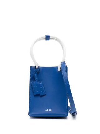 Ader Error logo-print Leather Bag | Blue | FARFETCH AO