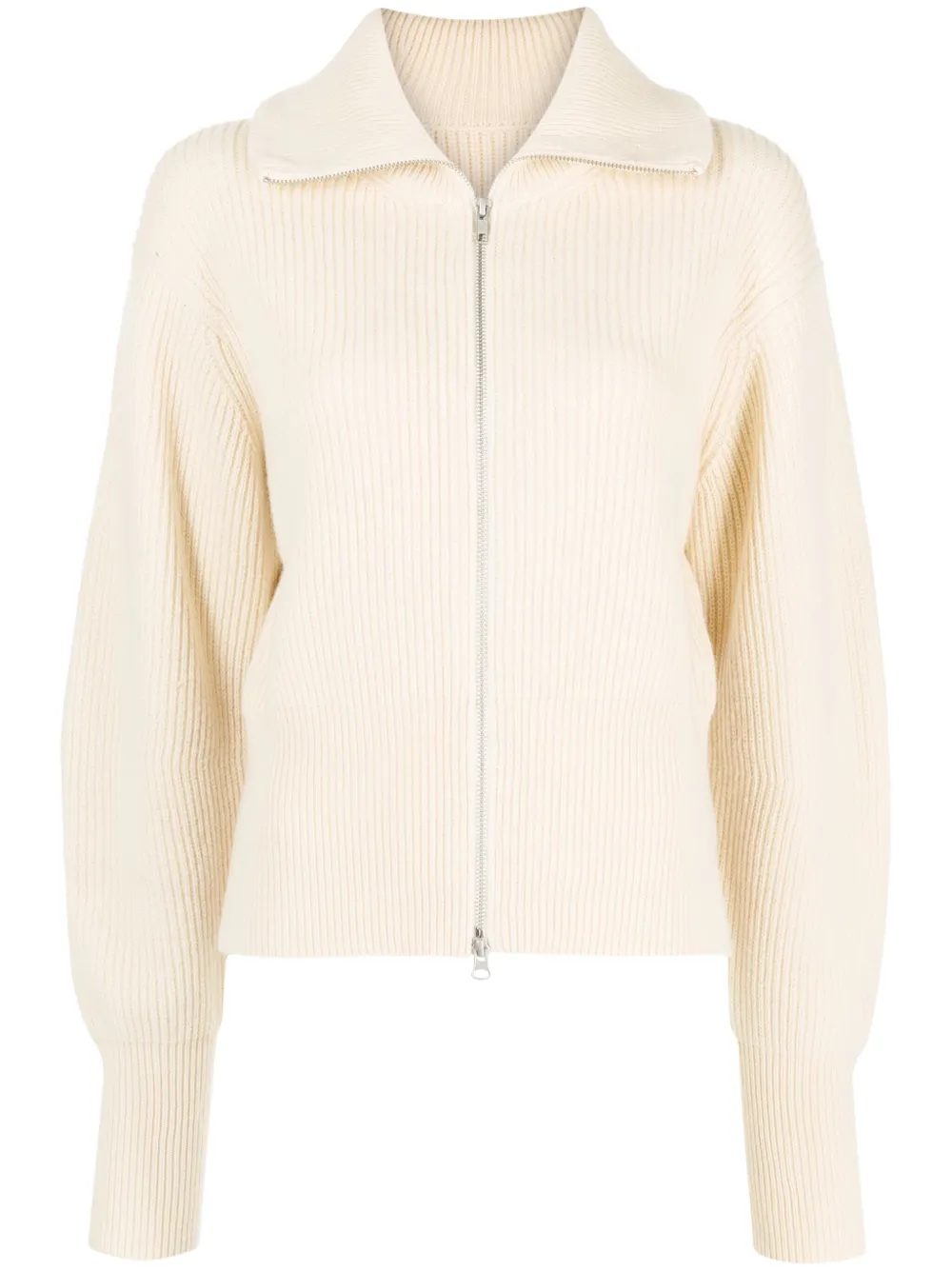 Jnby Zip Up Ribbed Knit Cardigan Farfetch