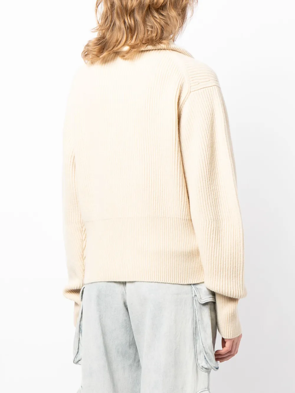 Jnby Zip Up Ribbed Knit Cardigan Farfetch