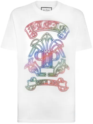 Philipp Plein Gothic Banner T-Shirt Mit Strass - Farfetch