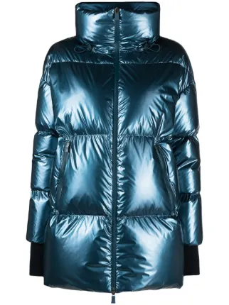 Herno Laminar drawstring-neck Quilted Down Jacket | Blue | FARFETCH
