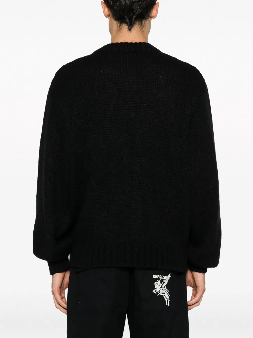 Represent Mohair And Wool Blend Sweater In Black | ModeSens