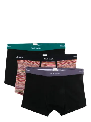 Paul Smith logo-waistband Striped Boxer Briefs (pack Of three) | Black | FARFETCH TR
