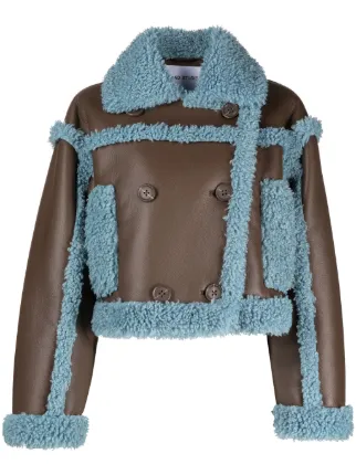 STAND STUDIO two-tone faux-leather Jacket - Farfetch