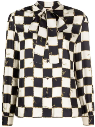 Gucci - Checkerboard Silk Shirt