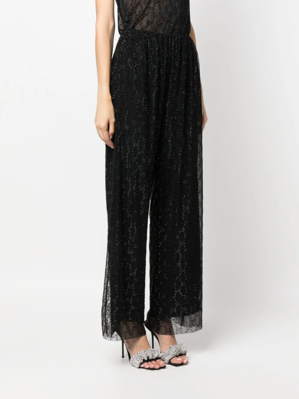 Gucci GG crystal-embellished Trousers | Black | FARFETCH UK