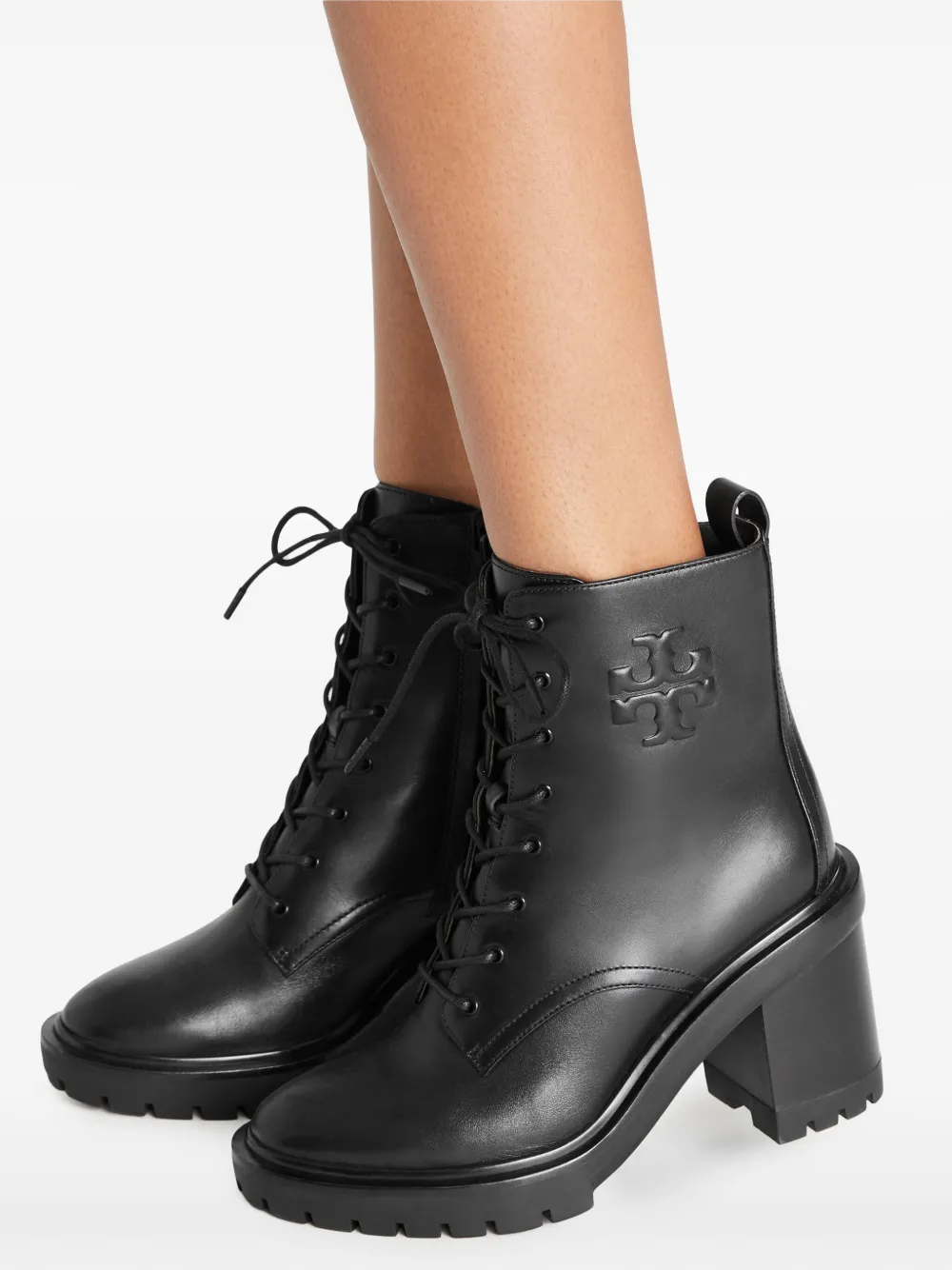 Tory Burch 95mm Double T Lug Ankle Boots | Black | FARFETCH