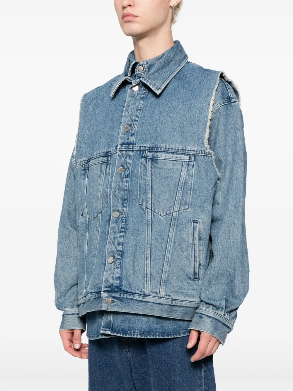AMBUSH button-up Denim Jacket | Blue | FARFETCH