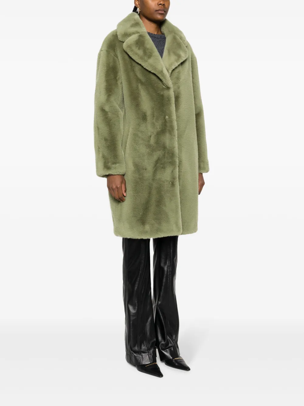 STAND STUDIO Camille Cocoon Coat | Green | FARFETCH UK