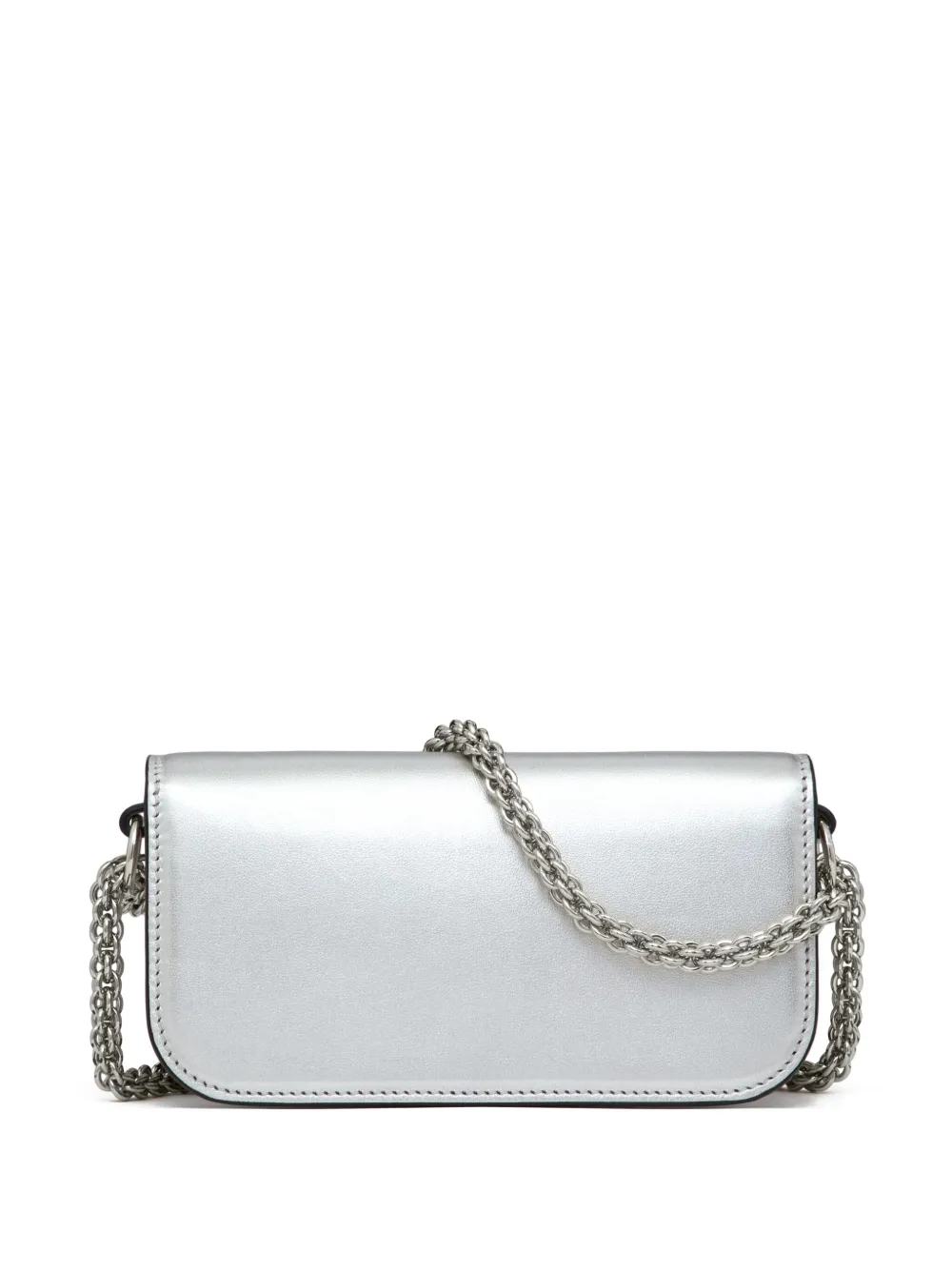 Valentino Garavani Small Locò Metallic Shoulder Bag | Silver | FARFETCH AE