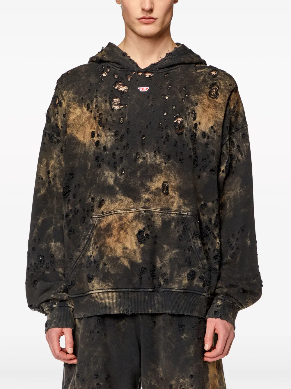 Diesel S-Boxt-Hood-N9 Distressed Cotton Hoodie - Farfetch