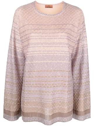 Missoni sequin-embellished Striped Jumper | Pink | FARFETCH