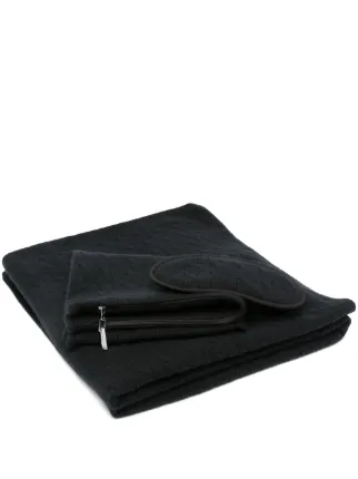 Ralph Lauren Home cable-knit Cashmere Travel Set | Black | FARFETCH AO